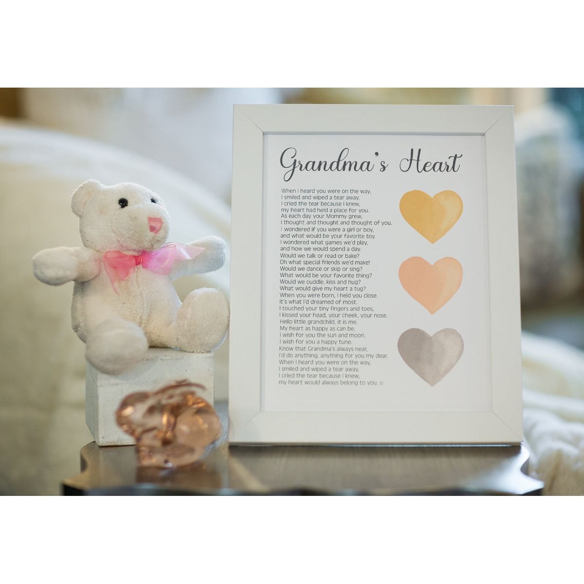 Grandma's Heart Poem Written to Her New Grandchild, Presented in ...