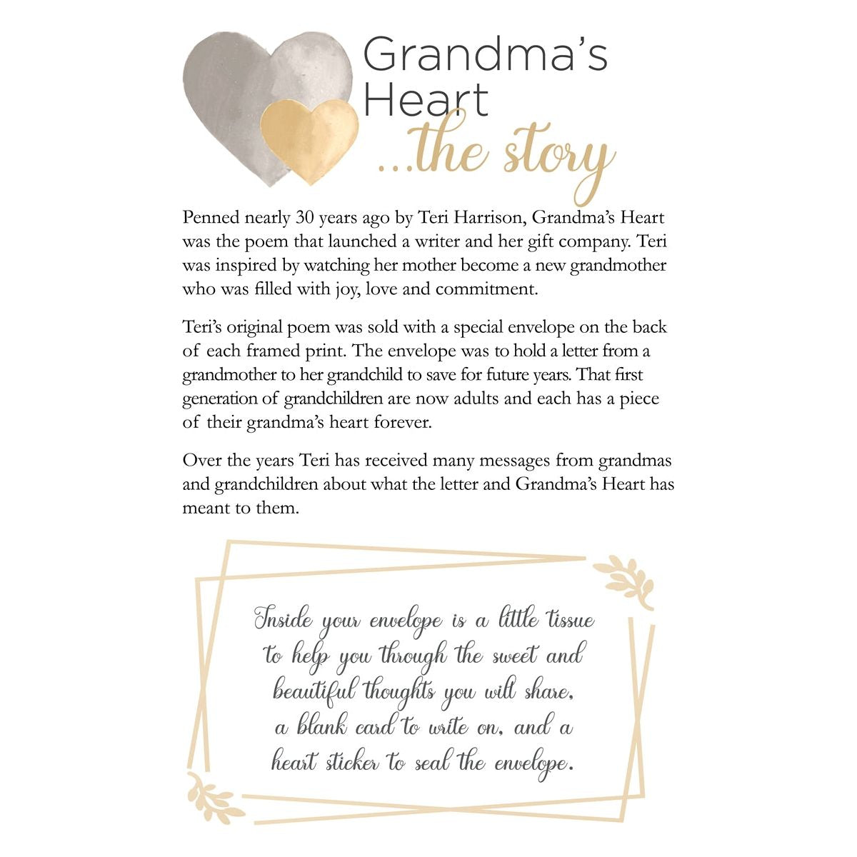Grandma's Heart Poem Written to Her New Grandchild, Presented in ...