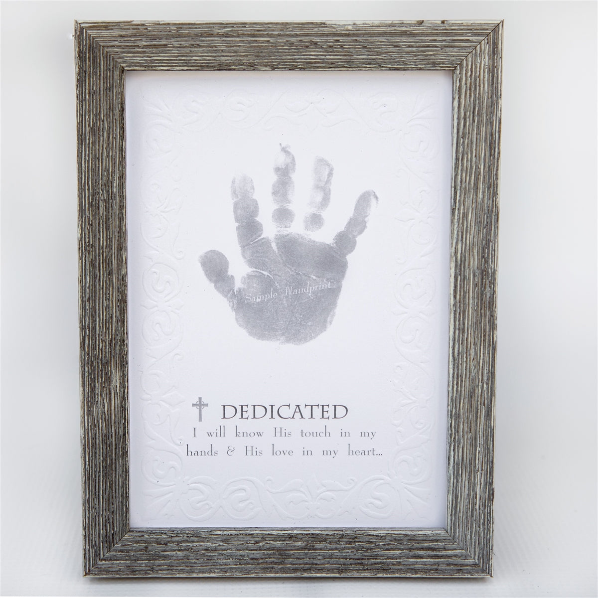 5x7 Farmhouse Dedicated Handprint Keepsake Frame for Baby with Stamp ...